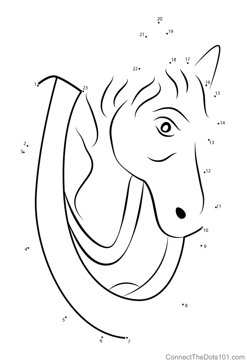 Equestrian Head Shape Challenge dot to dot printable worksheet ...