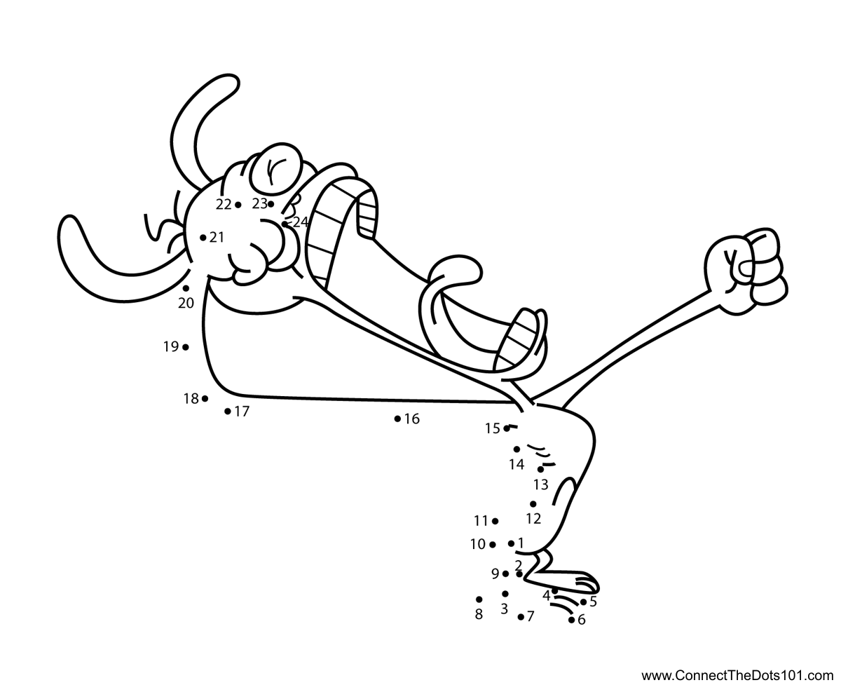 Ren Höek Yawning The Ren & Stimpy Show dot to dot printable worksheet ...