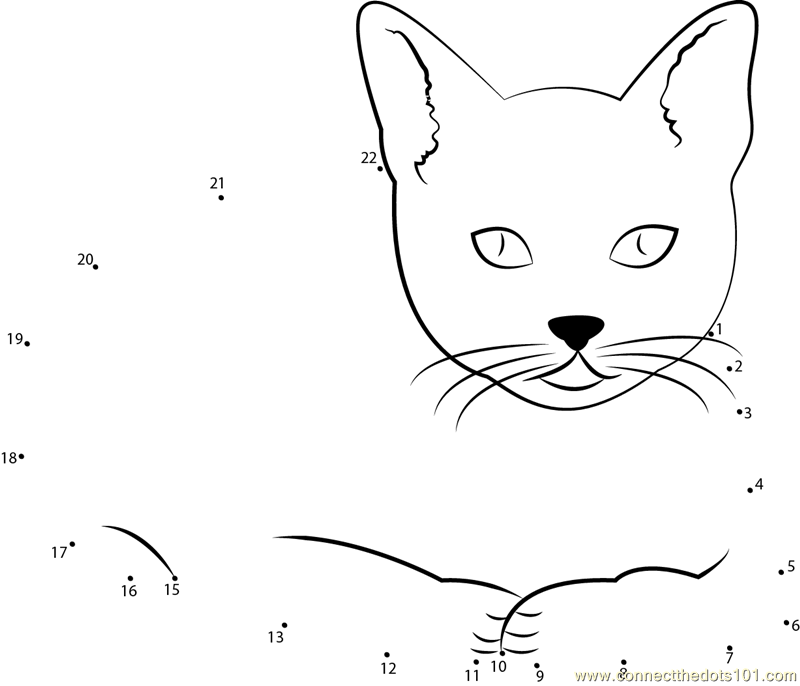 cat watching dot to dot printable worksheet - Connect The Dots