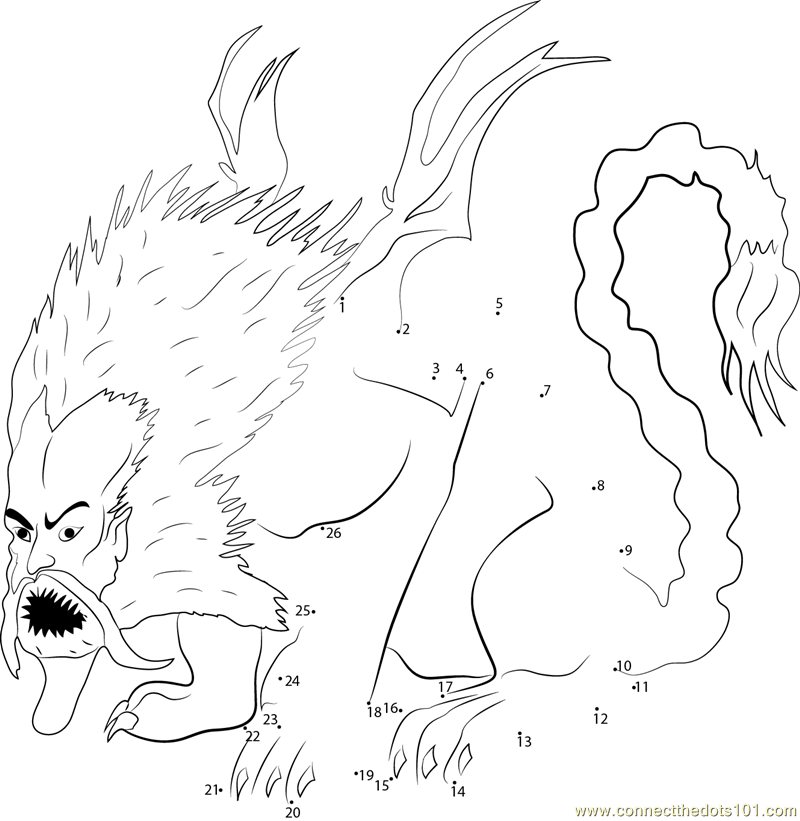 Mythical Creatures Mantícora dot to dot printable worksheet - Connect ...