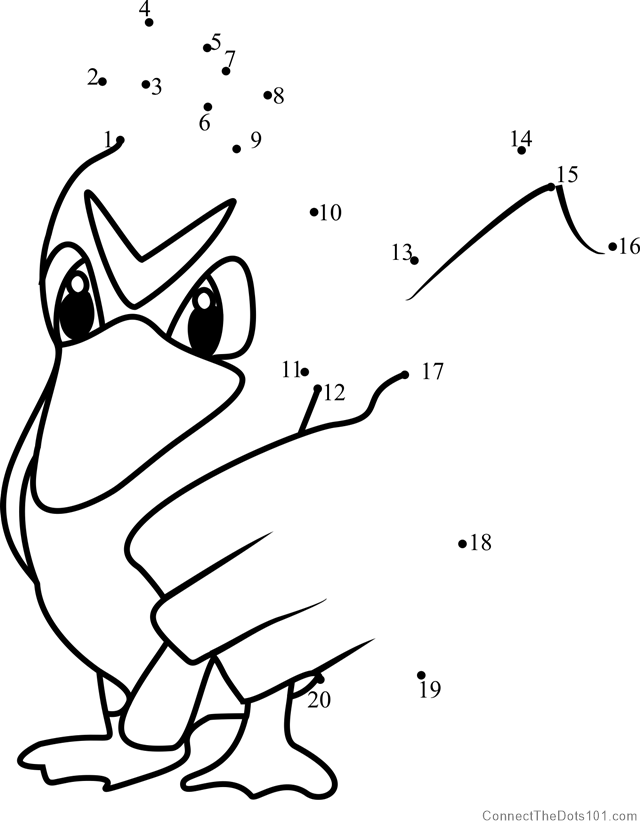 Farfetch'd Pokemon GO dot to dot printable worksheet - Connect The Dots