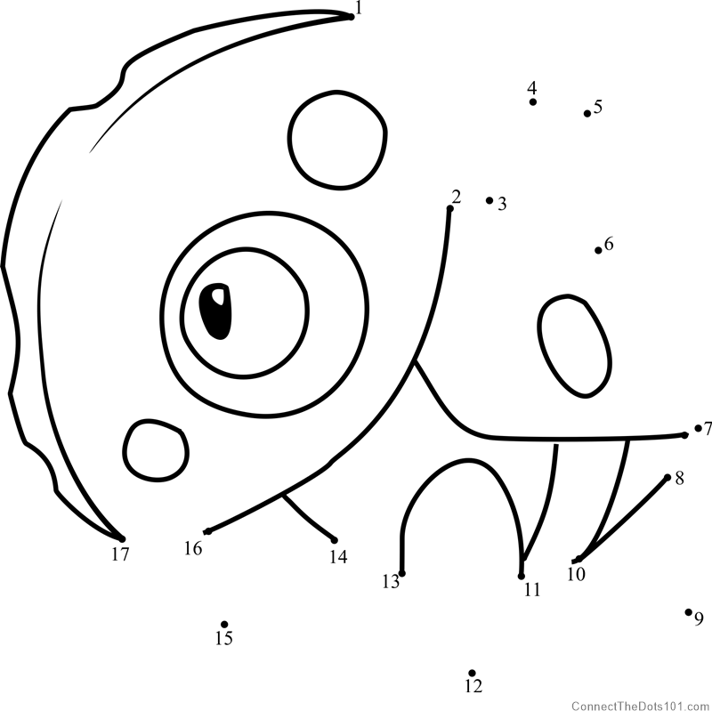 Pokemon Aron dot to dot printable worksheet - Connect The Dots
