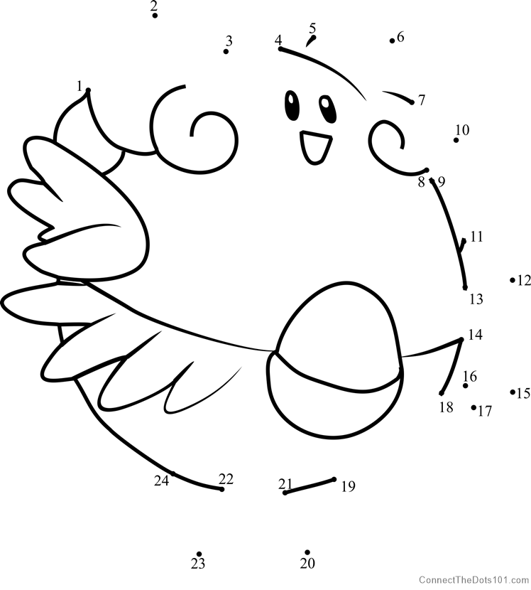 Pokemon Blissey dot to dot printable worksheet - Connect The Dots