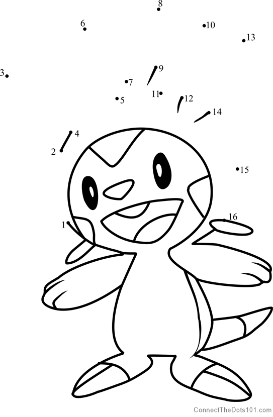 Pokemon Chespin dot to dot printable worksheet - Connect The Dots