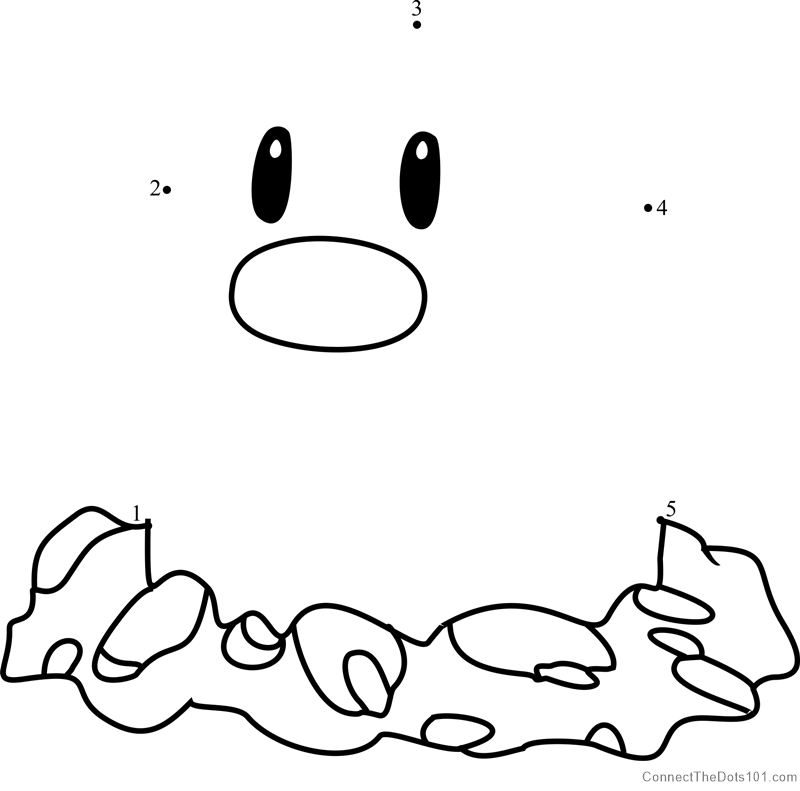 Pokemon Diglett dot to dot printable worksheet - Connect The Dots