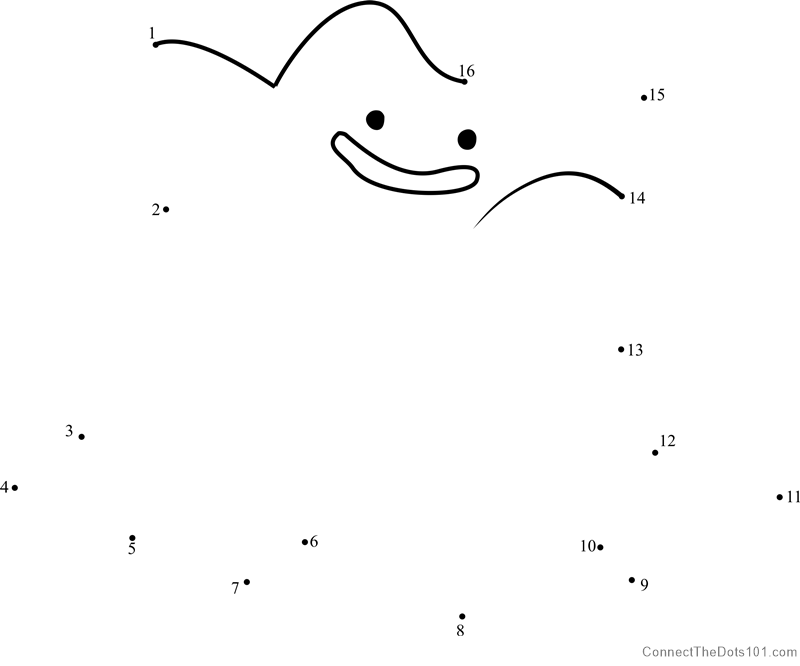Pokemon Ditto dot to dot printable worksheet - Connect The Dots