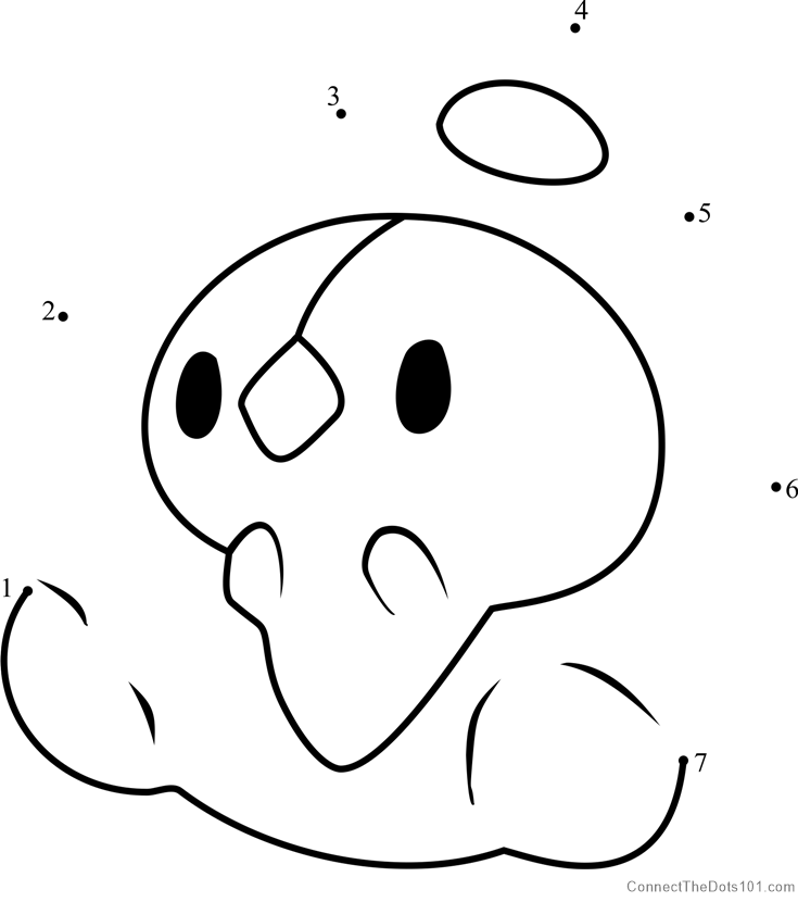 Pokemon Duosion dot to dot printable worksheet - Connect The Dots