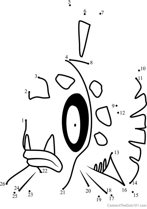 Pokemon Feebas dot to dot printable worksheet - Connect The Dots