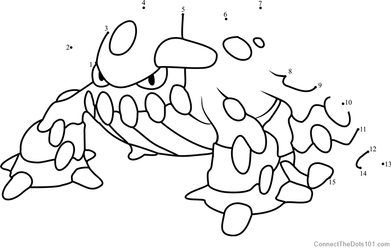 Pokemon Heatran dot to dot printable worksheet - Connect The Dots