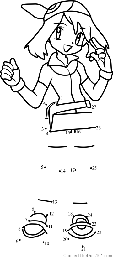 Pokemon May dot to dot printable worksheet - Connect The Dots