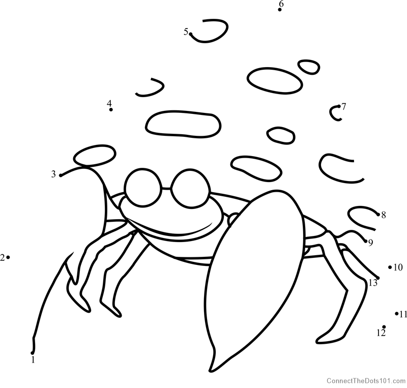 Pokemon Parasect dot to dot printable worksheet - Connect The Dots