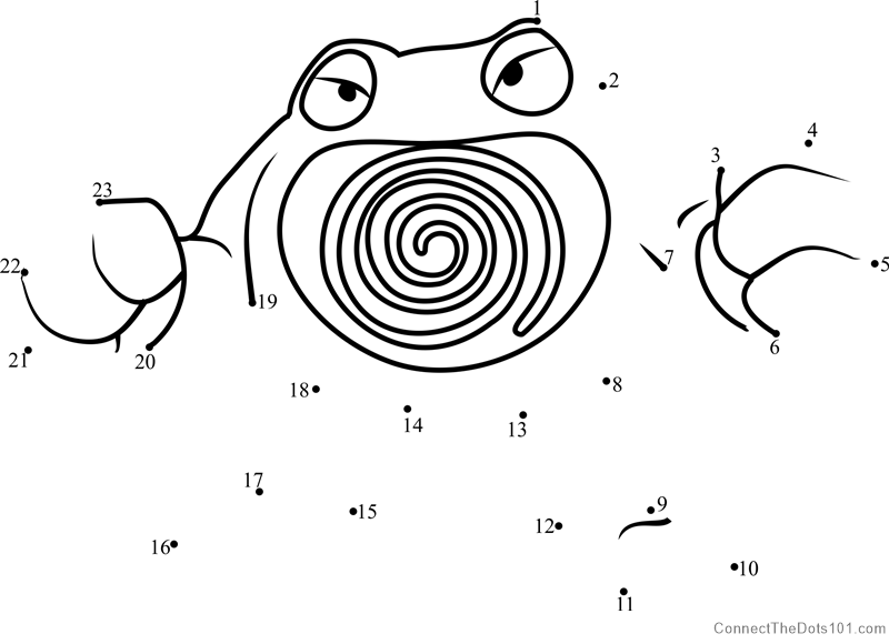 Pokemon Poliwrath dot to dot printable worksheet - Connect The Dots