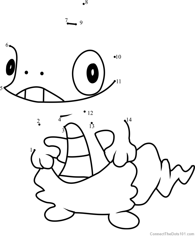 Pokemon Scraggy dot to dot printable worksheet - Connect The Dots
